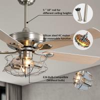 China Modern Matte Brown 120V 60w 52 Inch Crystal Ceiling Fan Light European Style for sale