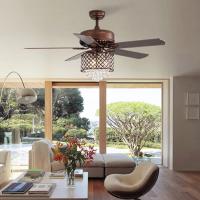 China 52Inch Remote Control 120V Modern Crystal Ceiling Lamp In Dining Room for sale
