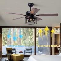 China Home Office 5 Plywood 2000LM Crystal Ceiling Fan Light With DC AC Motor for sale