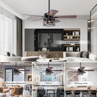 China Home Office 5 Plywood 2000LM Crystal Ceiling Fan Light With DC AC Motor for sale