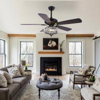 China Surface Mounting 120V 65W Industrial Ceiling Fan Light / 52 Inch 5 Blade Ceiling Fan for sale
