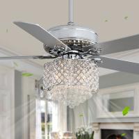 China 18w Flush Mount Crystal Chandelier Ceiling Fan for sale