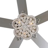 China 18w Flush Mount Crystal Chandelier Ceiling Fan for sale