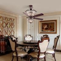China Luxury 6000LM 48 Inch 1220MM Chandelier Crystal Ceiling Fan Light For Living Room for sale