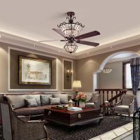 China Luxury 6000LM 48 Inch 1220MM Chandelier Crystal Ceiling Fan Light For Living Room for sale