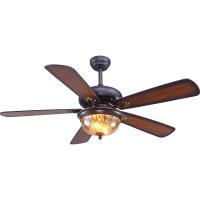 China Westing Houses 52cm 110AC Black Crystal Ceiling Fan Light 5 Blades 3 Lampshades for sale