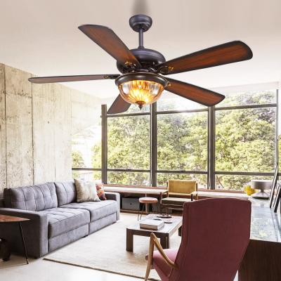 China Westing Houses 52cm 110AC Black Crystal Ceiling Fan Light 5 Blades 3 Lampshades for sale