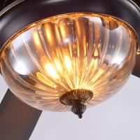 China Westing Houses 52cm 110AC Black Crystal Ceiling Fan Light 5 Blades 3 Lampshades for sale