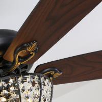 China Hotel Villa Apartment Craft 4100K 1320mm Ceiling Fan Crystal Ceiling Fan With Remote for sale