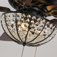 China Hotel Villa Apartment Craft 4100K 1320mm Ceiling Fan Crystal Ceiling Fan With Remote for sale