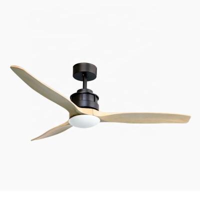 China Decor Livingroom 40w 52 Inch Wood Ceiling Fan Light 3 Blades DC Motor for sale