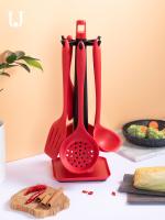 China LFGB Eec 7 Piece Silicone Cooking Set / Silicone Kitchen Utensils Set for sale