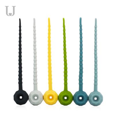 China 115mm ElasticReusable Silicone Food Ties 27g Environmental Friendly for sale