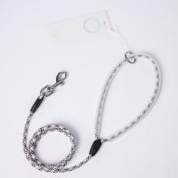 China Striped 150cm Polyester Chain Dog Lead Handle Puppy Training Leash for sale
