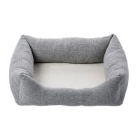 China OEM ODM Pet Products FiberEVA Checkered Rectangle Linen Dog Beds for sale
