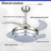 China 6000k 4000lm Crystal Flush Mount Ceiling Fan Neutral White for sale
