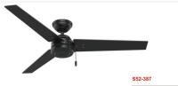 China 52 Inch Modern Style Ceiling Fan Matt Black High Speed Reversible Air Cooling Fan for sale