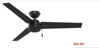 China 52 Inch Modern Style Ceiling Fan Matt Black High Speed Reversible Air Cooling Fan for sale