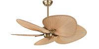 China Villa Exotic Malaysia 5 ABS Plam Blades Decorative Remote Ceiling Fans for sale