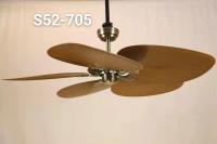 China Villa Exotic Malaysia 5 ABS Plam Blades Decorative Remote Ceiling Fans for sale