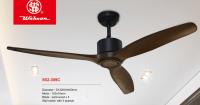 China Reversible Modern Style Ceiling Fan Matt Black Housing 3 Solid Wood for sale