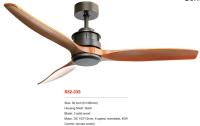 China Indoor Modern Wood Ceiling Fan Light 3 Plywood Blades Matt Black Dimmable DC Motor for sale