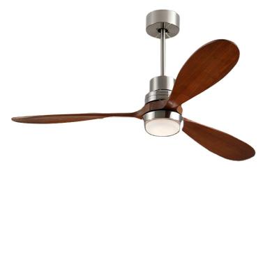 China DC Motor Dimmable Ceiling Fan Light Kit 3 Plywood Blades Brushed Gold Color for sale