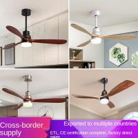 China DC Motor Dimmable Ceiling Fan Light Kit 3 Plywood Blades Brushed Gold Color for sale