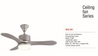 China 42 Inch Dimmable LED Ceiling Fan Silver Color Remote Control Suspended Mounted for sale