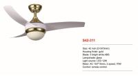 China 42 Inch Dimmable Remote Control Ceiling Fan 3 Bright White ABS Blades for sale