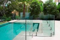China Clear Flat 8mm 10mm Semi Frameless Pool Fence Glass Balcony Railings for sale