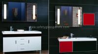 China Safety Square 3mm Aluminium Glass Mirror , Bronze Blue Beveled Mirror for sale