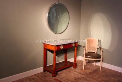 China Tempered Oval Aluminium Mirror Silver Coated Float Glass 1mm - 6mm With PE Film for sale