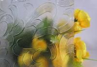 China Aqualite  3mm  Clear Hitchcross Patterned Glass , Tempered Glass Panel with Polished Edges for sale