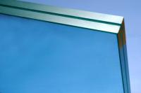 China Blue 10mm / 8mm laminated Tempered Safety Glass Flat  Decorative Glass for sale