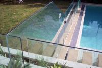 China Golden Bronze Modern Flat Top Glass Pool Fencing 8mm - 19mm Toughened Safety Glass for sale