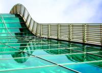 China 6.38-25.52mm PVB Laminated Security Glass , Blue Laminated Architectural Glass for sale