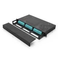 China 19 Inch Rack Mount Fiber Patch Panel 1U 48/72/96 Cores for sale