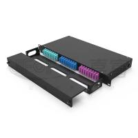 China 19 Inch Rack Mount Fiber Patch Panel 1U 48/72/96 Cores for sale