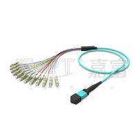 China 12 Cores MPO to LC Breakout Multimode Patch Cord OM3 OM4 OM5 0.9mm Branch for sale