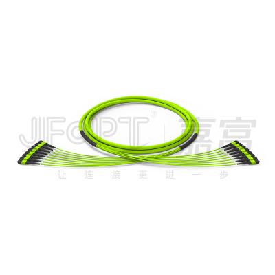 China 96 Cores 12 Fibers MPO Fiber Jumper 8 Units OM5 50/125 Multimode High Bandwidth Trunk Cable for sale