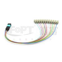 China 0.3m Multimode OM3 MPO Breakout Cable MPO / PC - SC / APC Low Loss 0.9mm Branch Patch Cord for sale