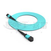 China Multimode OM3 MPO Fiber Optic Patch Cord 2.0mm Single-Tube Mini Connector Custom Length for sale