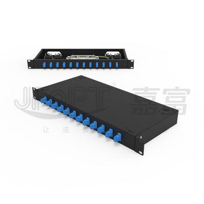 China 19 Inch 1U Rack Mount Fiber Patch Panel 12 Core 24 Core LC SC FC ST Adapter for sale