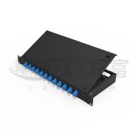 China 19 Inch 1U Rack Mount Fiber Patch Panel 12 Core 24 Core LC SC FC ST Adapter for sale