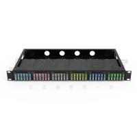 China 1U 144 Core MPO High Density Fiber Optic Patch Panel 19 Inch Rack Mount LC Quad for sale