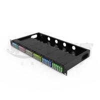 China 1U 144 Core MPO High Density Fiber Optic Patch Panel 19 Inch Rack Mount LC Quad for sale