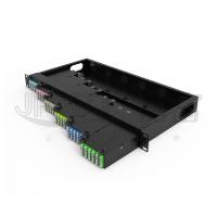 China 1U 144 Core MPO High Density Fiber Optic Patch Panel 19 Inch Rack Mount LC Quad for sale