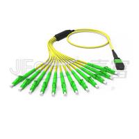 China LSZH MPO to LC Breakout Cable OS2 G657A1/A2 12 Cores 3M Single Mode Fiber Patch Cord for sale