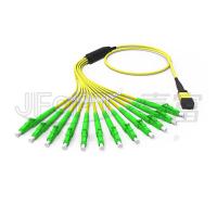 China LSZH MPO to LC Breakout Cable OS2 G657A1/A2 12 Cores 3M Single Mode Fiber Patch Cord for sale